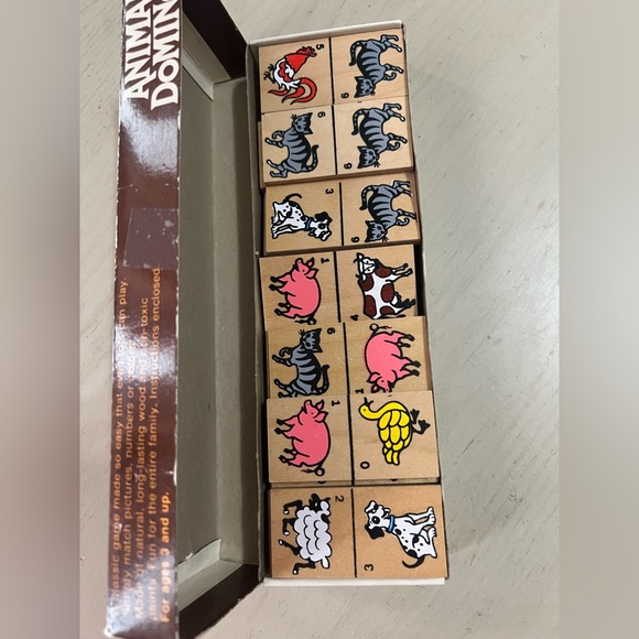 Toys | Vintage Wooden Animal Dominoes 1985 28 Piece Family Game ...